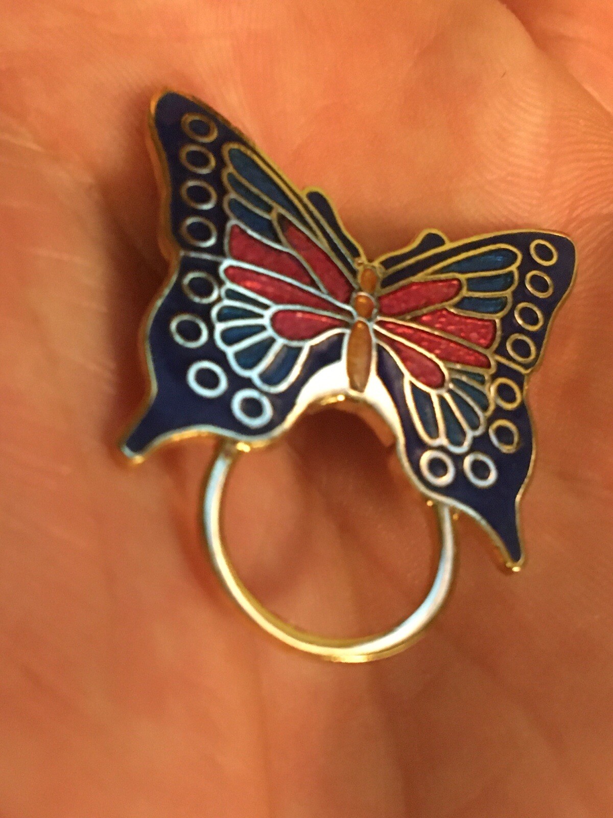 Mosaic Gold Butterfly Uniform Badge Pin - Gem