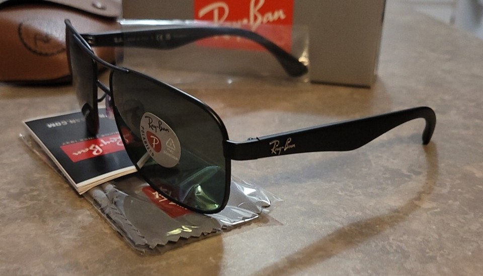 🔥 Ray Ban RB3516 59mm Matte Black POLARIZED Green Lens Sunglass RB 3516 ...