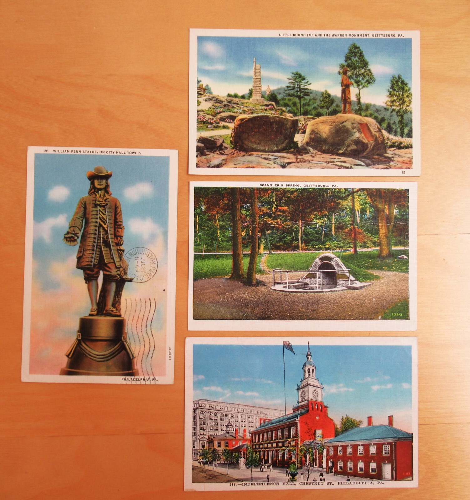 Lot of 4 Antique Vintage Postcards Pennsylvania Colorized Posted ...