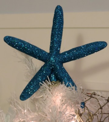 Large Handmade Glittered Starfish Christmas Tree Topper, Nautical Tree ...
