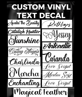 Cursive Custom Text Vinyl Decal Sticker Script | Personalized Lettering Fancy | eBay