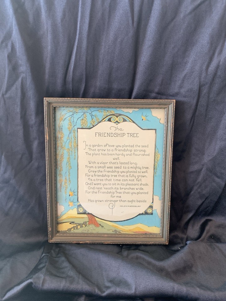 1920’s The Friendship Tree Poem Beautiful Framed Print Art Deco | eBay