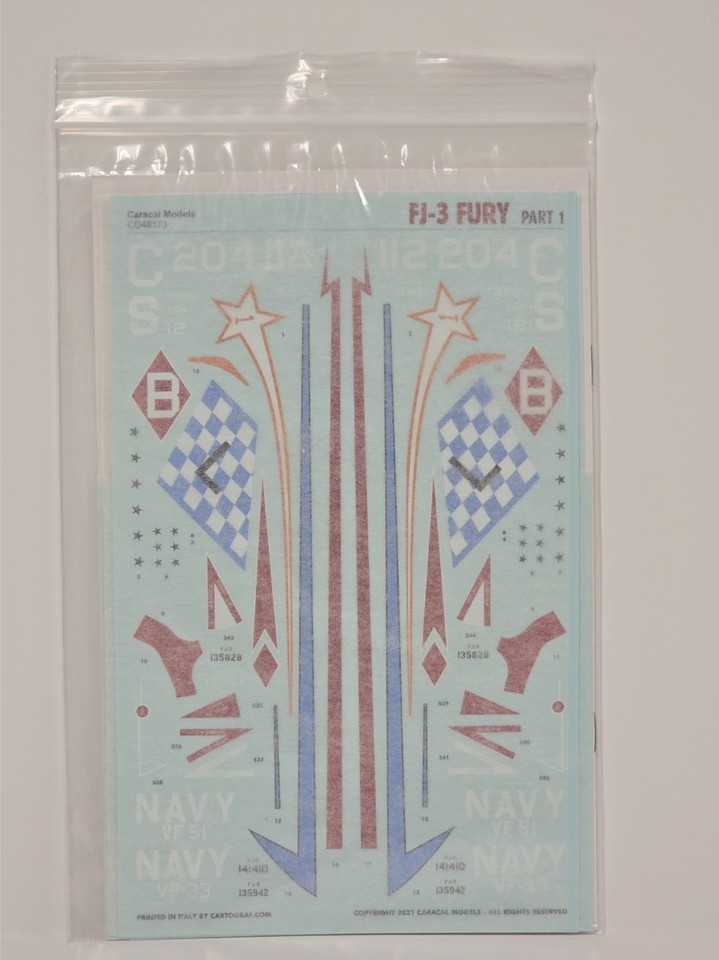 Caracal Models 1/48 FJ-3 Fury Part 1 Decals Sheet CD48173 | eBay