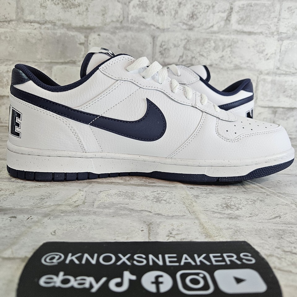 Nike Big Nike Low White Midnight Navy Sneaker 355152-140 Men's Size 11 ...