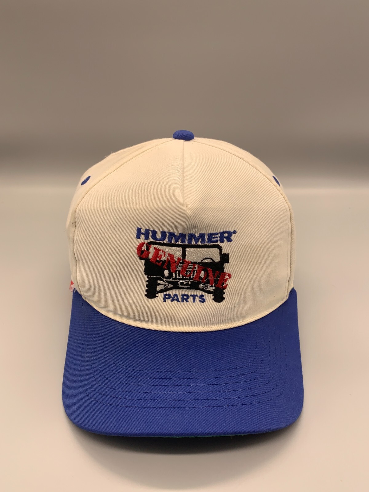 VINTAGE Hummer Hat Cap Snap Back White Blue Genuine P… - Gem