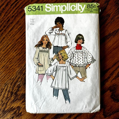 Vintage 1970s Simplicity 5341 Sewing Pattern Womens Sz XS Smocked Tops ...