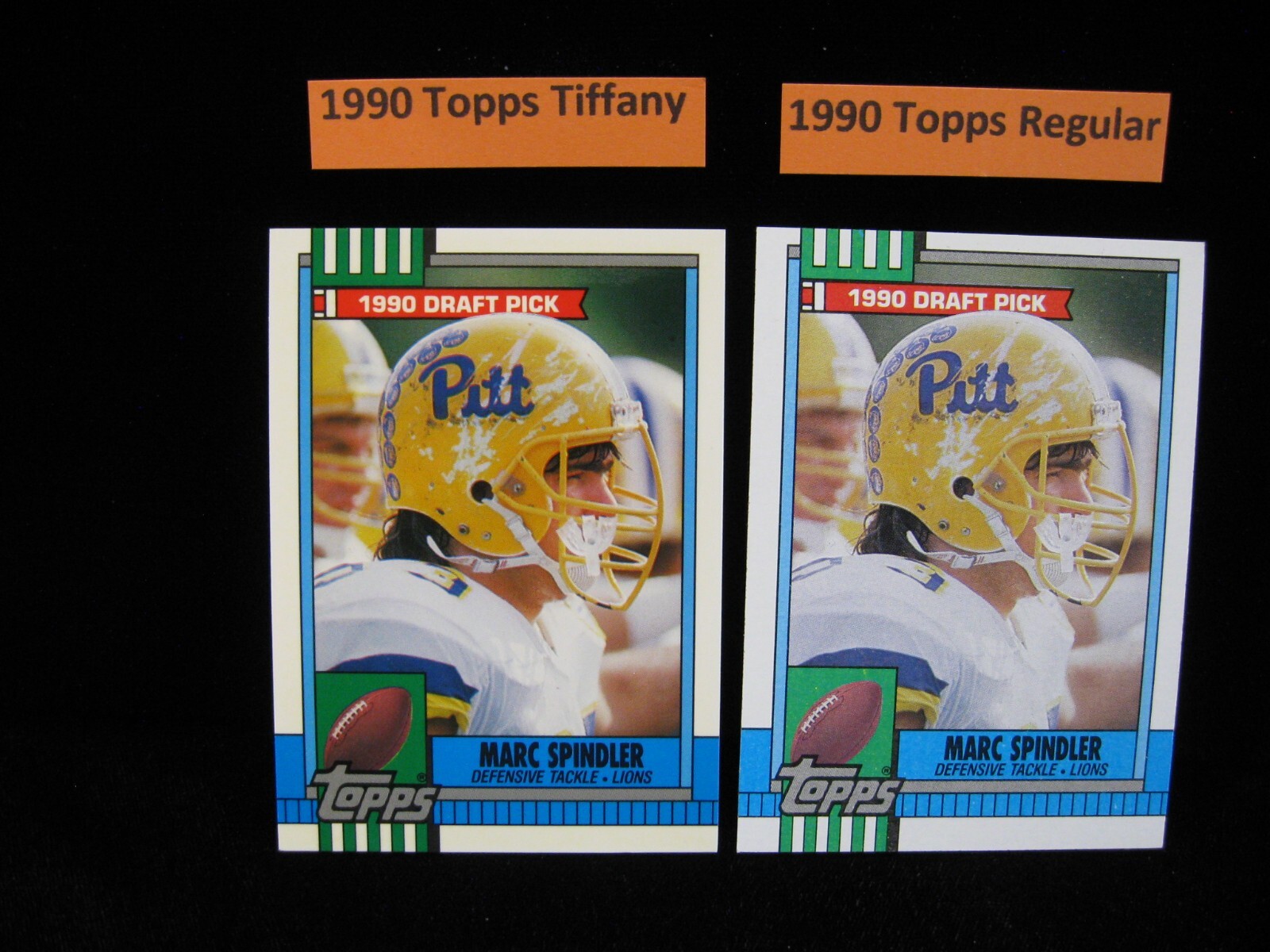 1990 Topps Tiffany Marc Spindler RC Detroit Lions & Regular Card #364 ...