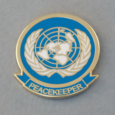 PEACEKEEPER UNITED NATIONS LAPEL BADGE ENAMEL & GOLD PLATED 25MM | eBay ...