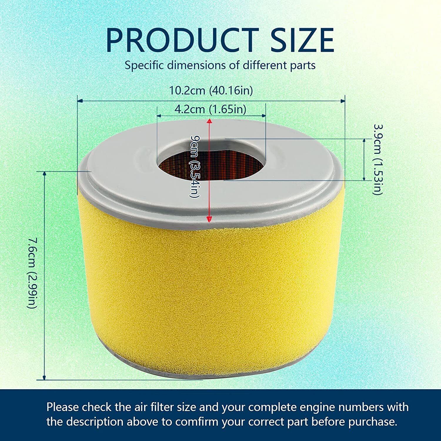 2PCS Air Filter Pre Filter Cleaner for Honda GX240 GX270 8HP 9HP LIFAN ...
