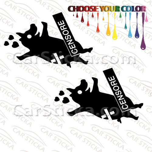 2 of 5" Burton Uninc Pig Censore snowboard car vinyl stickers decals ...