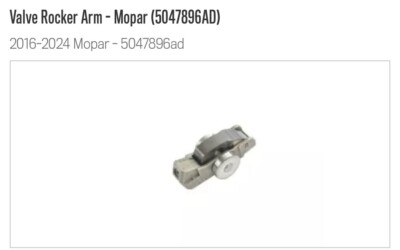 NEW Genuine Mopar 05047896AD Valve Rocker Arm Intake 3.6L V6 Jeep Dodge ...
