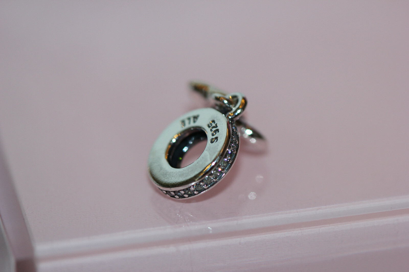 NIB 2020 PANDORA TWO TONE DOUBLE HEART 14K GOLD DANGLE charm 799162c01 ...