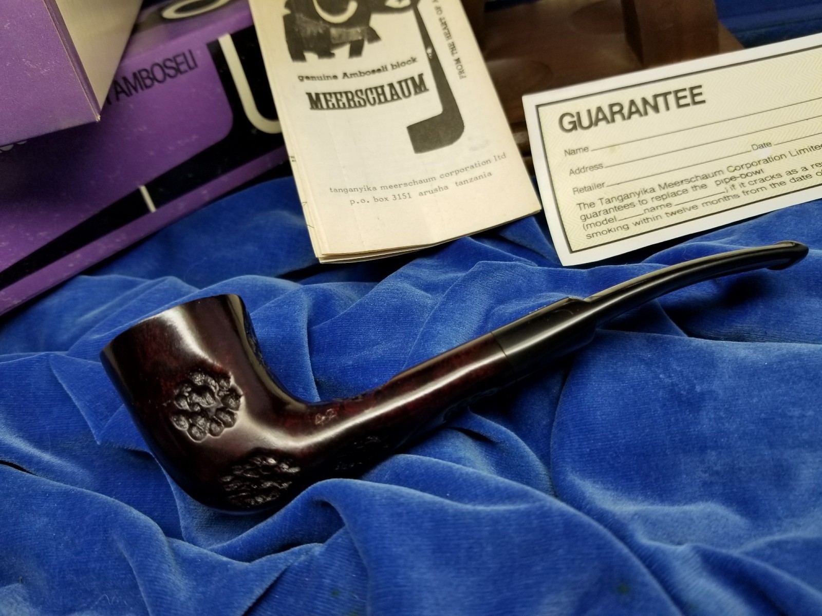 NEVER SMOKED Kiko Meerschaum Lined Amboseli Tanzania Kiko PL #42 Pipe ...