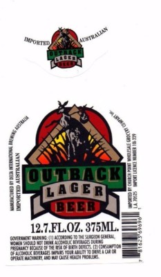 Australia - Beer Label - Delta International Brewing - Outback Lager ...