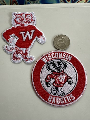 (2 WISCONSIN U Wisconsin Badgers Embroidered Iron on Patches Patch Lot ...