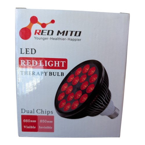 Red Mito LED Light Therapy Bulb, 660nm Deep Red & 850nm Near Infrared ...