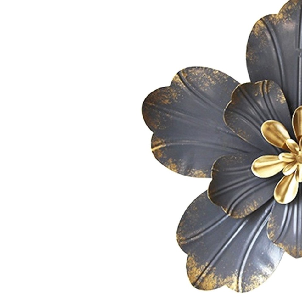 Metal Flower Wall Art Décor,Rustic Modern Floral Sculpture, 3D Wall ...