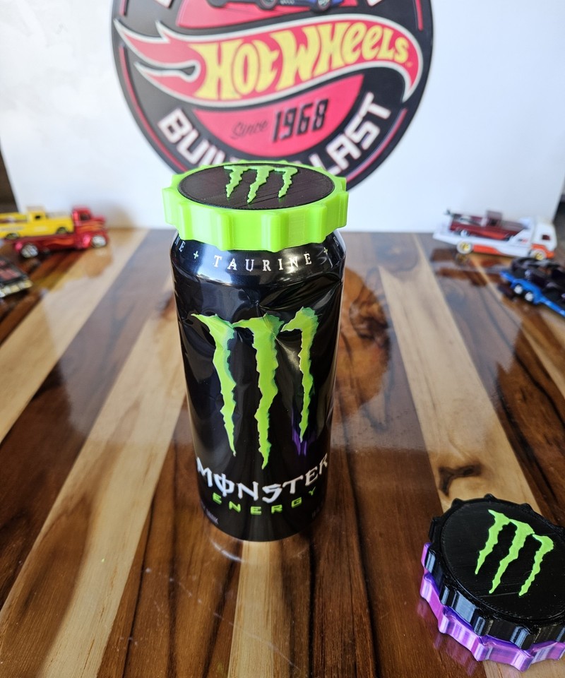 MONSTER ENERGY "GAS CAP" CAN SEALER SNAPS ON AND OFF EASY CHOOSE COLOR ...