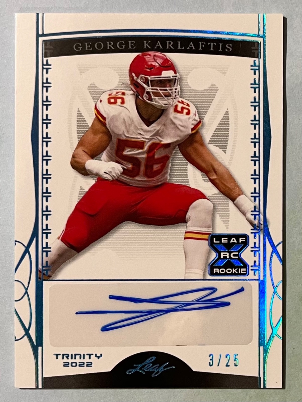 GEORGE KARLAFTIS 2022 LEAF TRINITY AUTOGRAPH RC PLATINUM 03/25 MADE | eBay