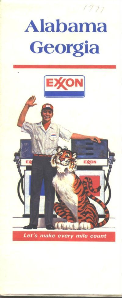 1977 Exxon Alabama/Georgia Vintage Road Map | eBay