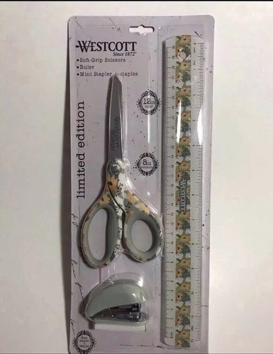 WESTCOTT Limited Edition Titanium Scissors/ Ruler/Mini Stapler Green ...