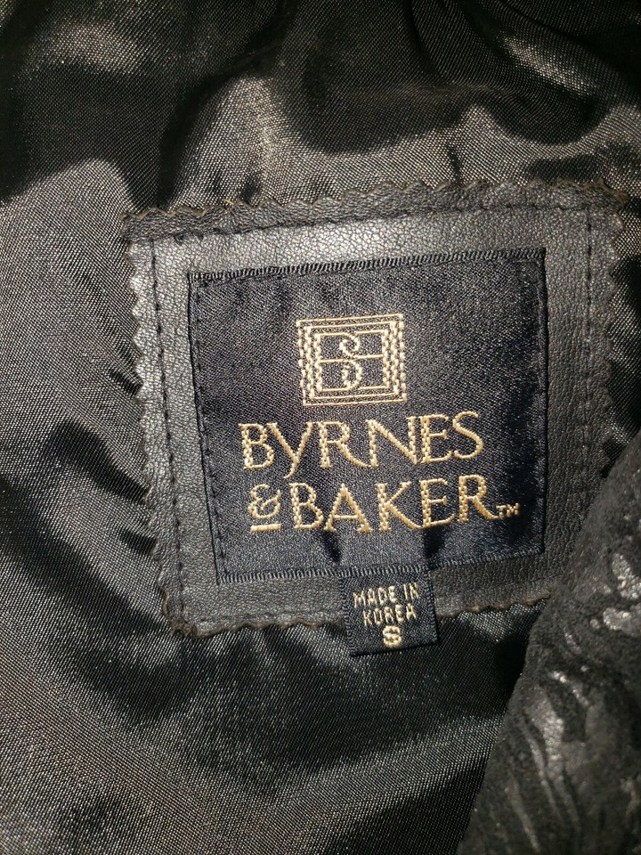 BYRNES & BAKER Soft Leather Jacket Coat Women's Size S Black | eBay