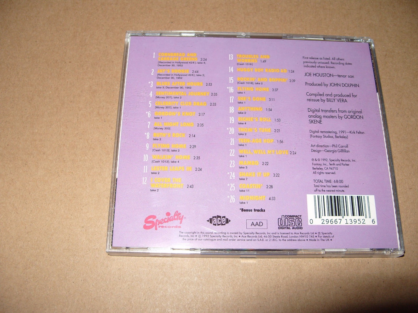 Joe Houston - Cornbread & Cabbage Greens (CD 1992) for sale online | eBay