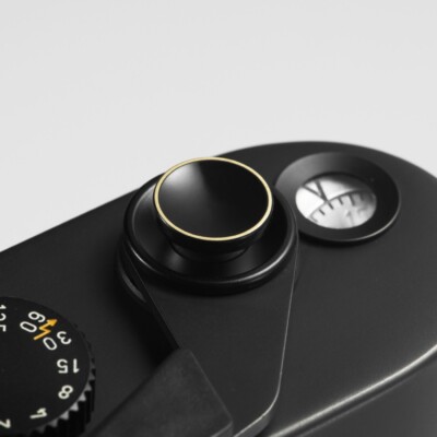 CAMERA SHUTTER RELEASE BUTTON GLOSSY BLACK BRASSING 4 LEICA CANON / SRB ...