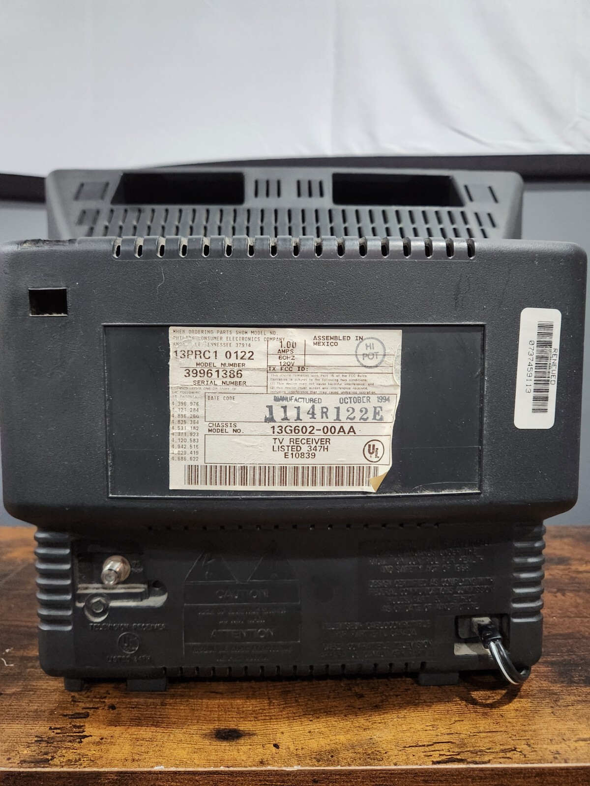 90s Vintage CRT Gaming Magnavox 13PRC1 0122 CRT TV RF Tube Box T.V. No ...