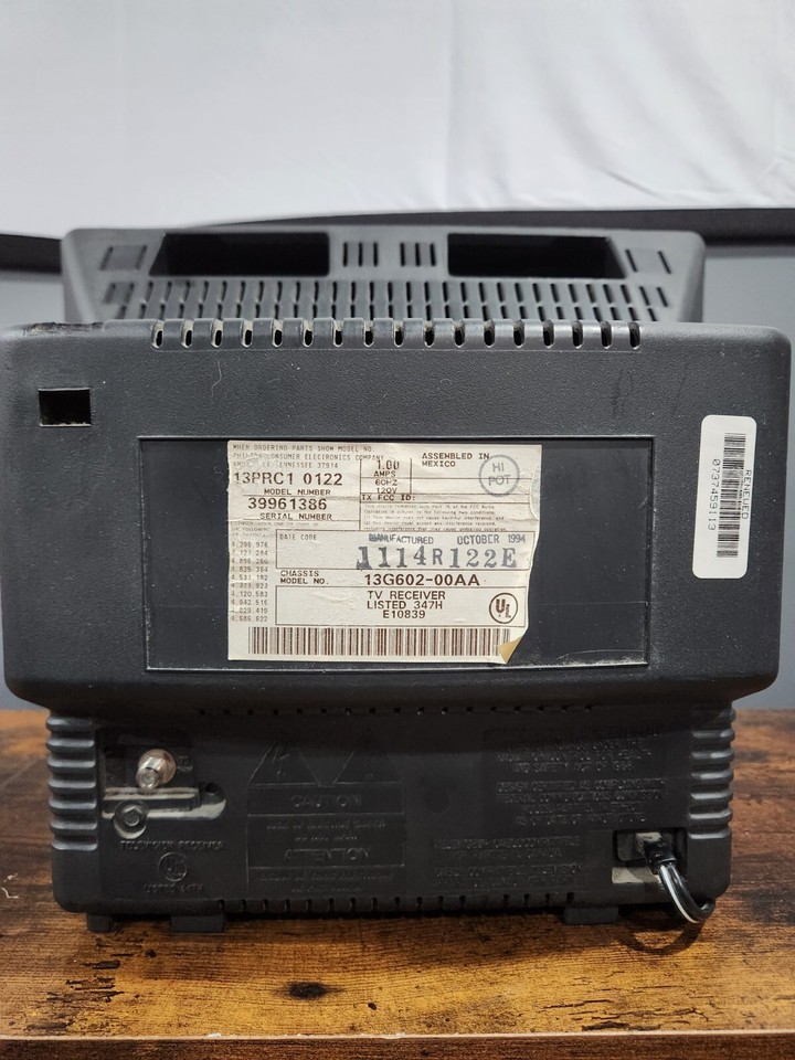 90s Vintage CRT Gaming Magnavox 13PRC1 0122 CRT TV RF Tube Box T.V. No ...