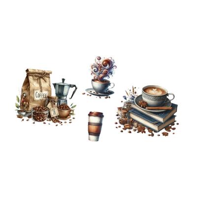 Cafe Wall Stickers Cafe Restaurant Mural Wallpaper for Cafe Kitchen Bar ...