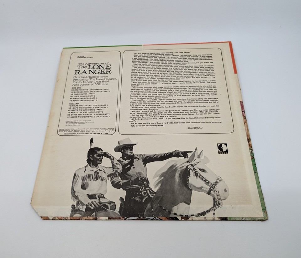 1957 The Adventures of the Lone Ranger Vinyl Record | eBay