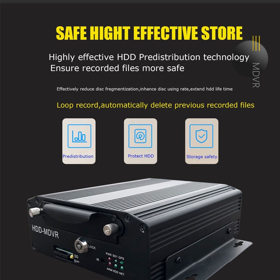 4ch 4G 1080P Vehicle Mobile DVR HDD MDVR Surveillance Video Record ...