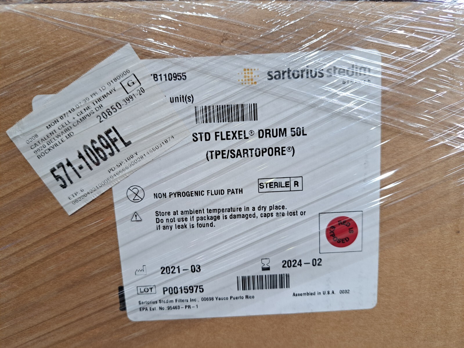Sartorius Stedim FXB110955 Flexel Bag for Drum 50 L - Exp. 2/2024 | eBay