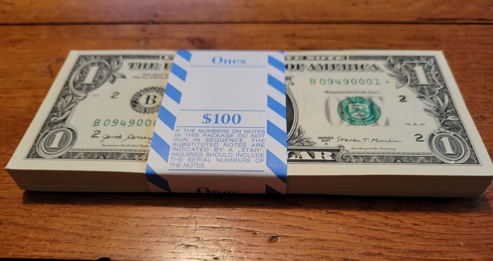 ️2017A Crisp 1$ GEM Uncirculated Star Notes Consecutive Serial Numbers ...