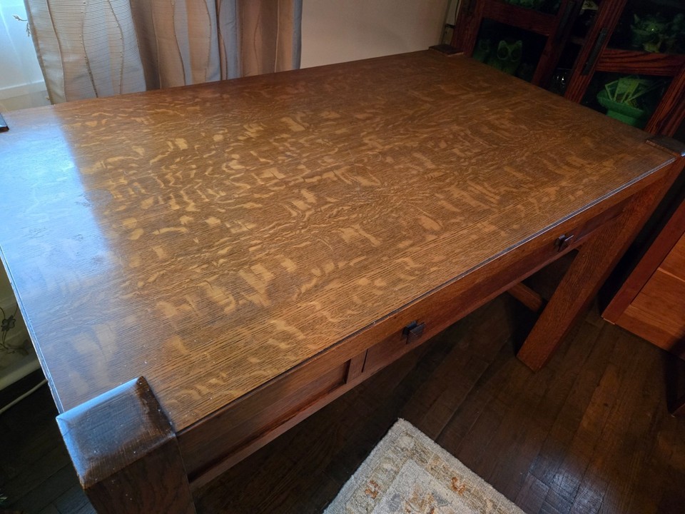Antique Mission Quarter Sawn Oak Library Table – original finish | eBay