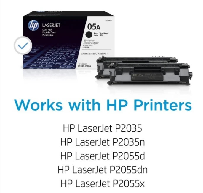 Genuine HP 05A CE505D Black LaserJet Toner Print Cartridge (Open Box ...