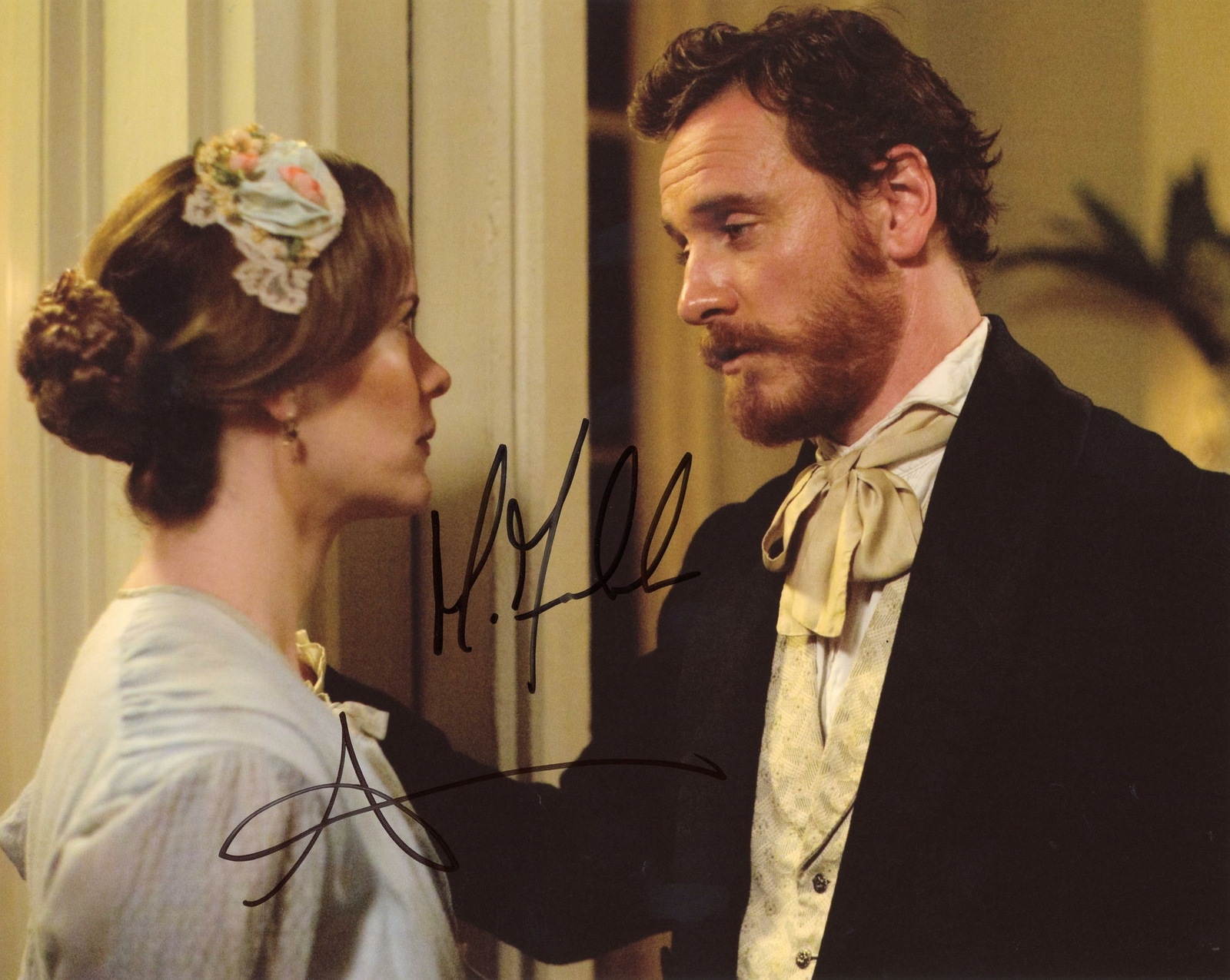 Michael Fassbender And Sarah Paulson 12 Years A Slave Autographs Signed