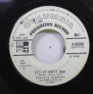 50'S & 60'S Promo 45 Felicia Sanders - All At Once / Wanting And Loving ...