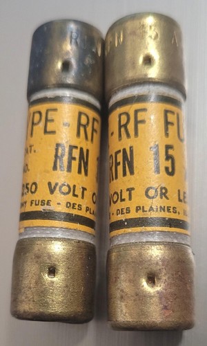 2-PACK 15A FUSES RFN15 RFN-15 RFN 15 250V RF TYPE | eBay