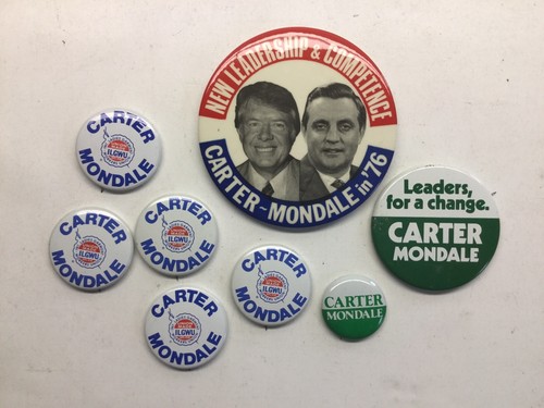 Lot Of 8 Carter Mondale 1976 Presidential Campaign Buttons | eBay