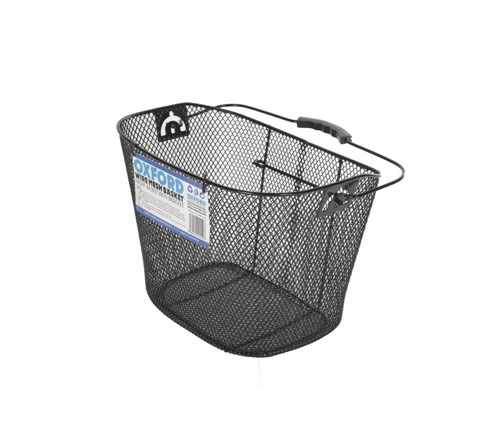Oxford Black Wire Mesh Bike Basket Easy release Handlebar mount & Carry ...