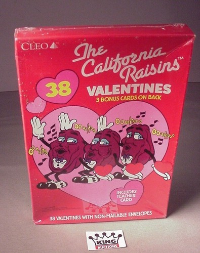 Vintage 1989 California Raisins Valentines Day Cards MISP new old stock ...
