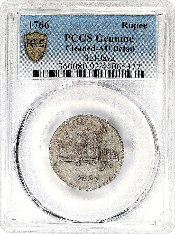 1766 JAVA UNDER NETHERLANDS EAST INDIES SILVER RUPEE PCGS AU DETAILS KM175.1 | eBay