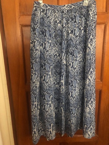 Cathy Daniels Snake Print Skirt Blue 1X Elastic Waist Boho 36" L Modest ...