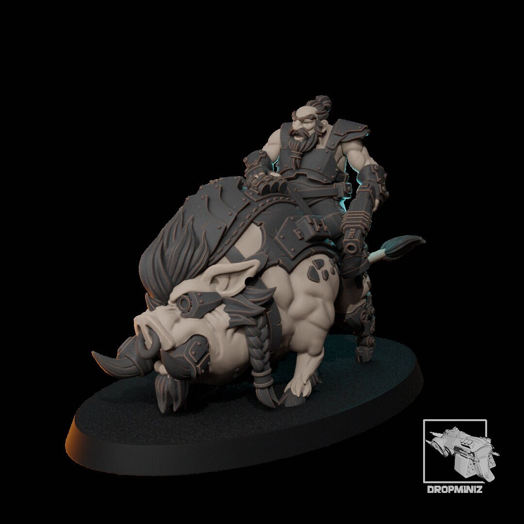 Bad Azz Dwarves of the Galaxy - Boar Rider - A | DnD Miniatures ...