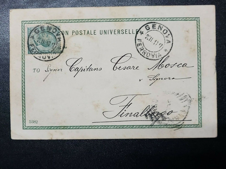 1900s CHINA TCHANG-TE-FOU RAIL STATION TICKET OFFICE POSTCARD TO GENOVA ...