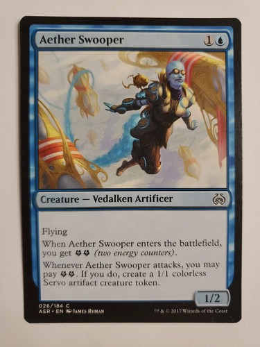 MTG Magic The Gathering Card Aether Swooper Creature Vedalken Artificer ...