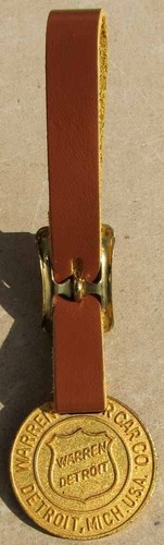 NOS 1909 to 1913 WARREN MOTOR CAR GOLD CLOISONNE' ADVERTISING WATCH FOB ...