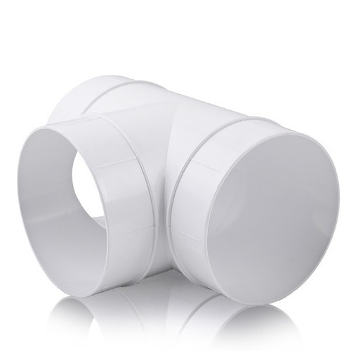Duct T Piece 100mm Tee Round Pipe Hose Connector Extractor Fan 3 Way ...